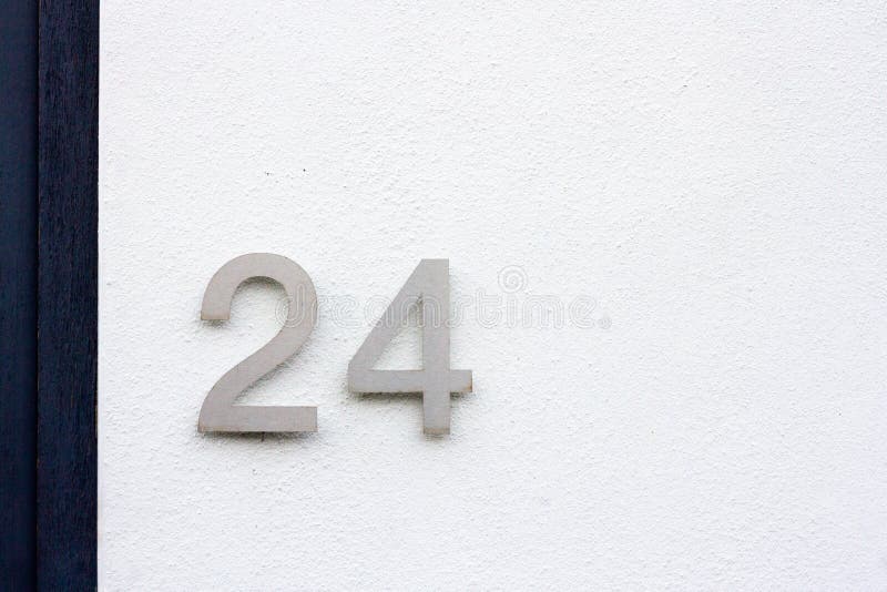Sleek Brushed Steel Number 24 Stock Photo - Image of object, shadow ...