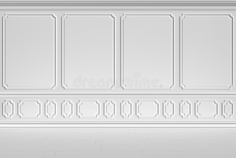 White Wall in Classic Style Stock Illustration - Illustration of home ...