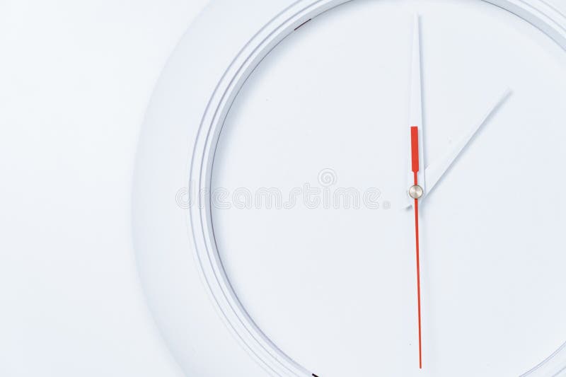 White Wall Clock 2 Pm Time Management Stock Photo - Image of white ...