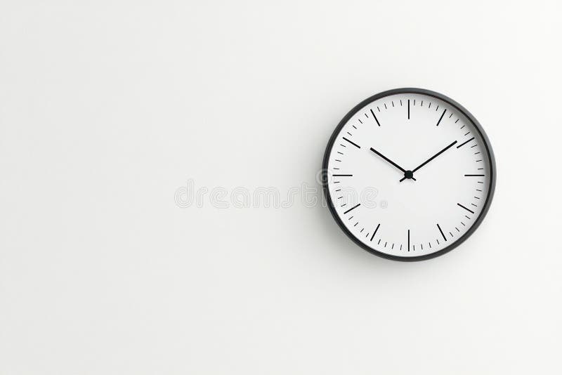 White Wall Clock Ticking Against Clean Background, Symbolizing Urgency ...