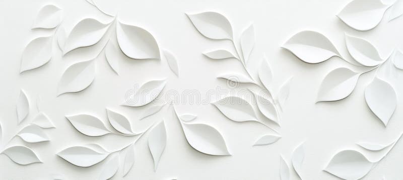 Abstract White Leaf Pattern Wall Design â€ Decorative Background for ...