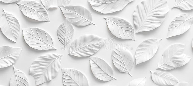Abstract White Leaf Pattern Wall Design â€ Decorative Background for ...