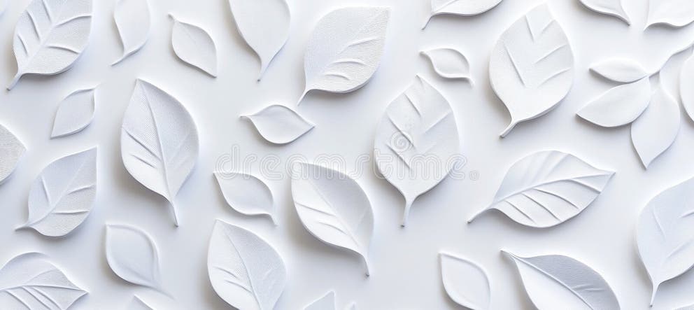 Abstract White Leaf Pattern Wall Design â€ Decorative Background for ...