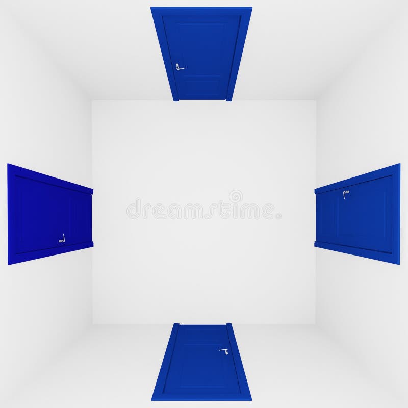 White Wall Empty Room on Top View,3d Interior Stock Illustration ...