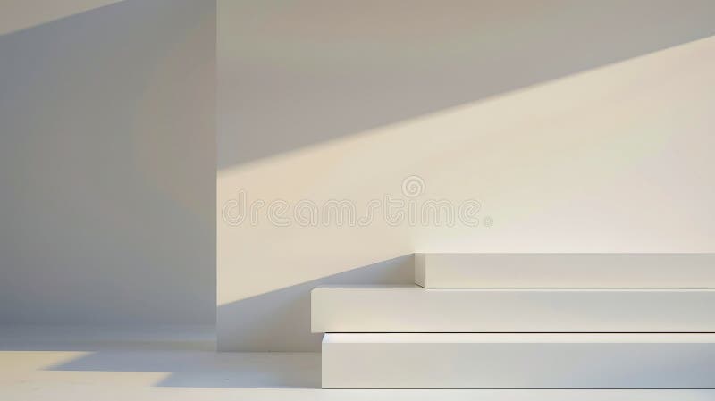 A White Wall with a Few Steps and a Shadow Stock Photo - Image of steps ...