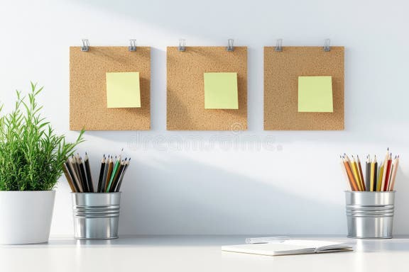 On a White Wall, a Geometric Pattern is Created by a Set of Three Small ...