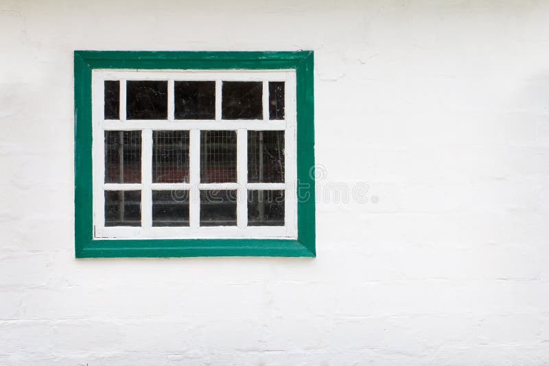 Green Painted Wooden Window Frame Isolated on a White Background Stock ...