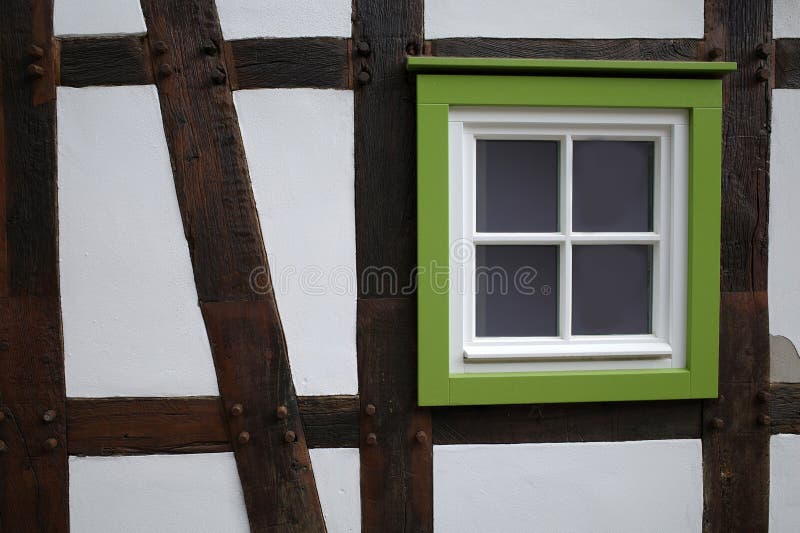White Wall Half Timbered Detail Stock Image - Image of picturesque ...
