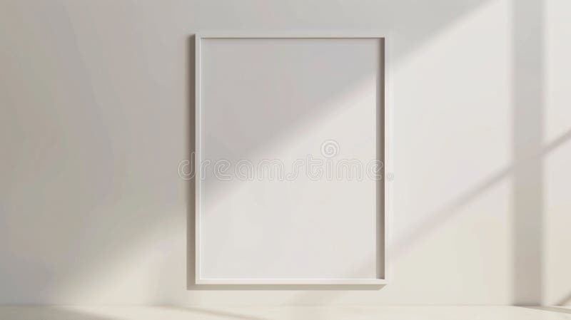 White Wall with Hanging Picture Frame. Minimalist Empty Frame for Wall ...