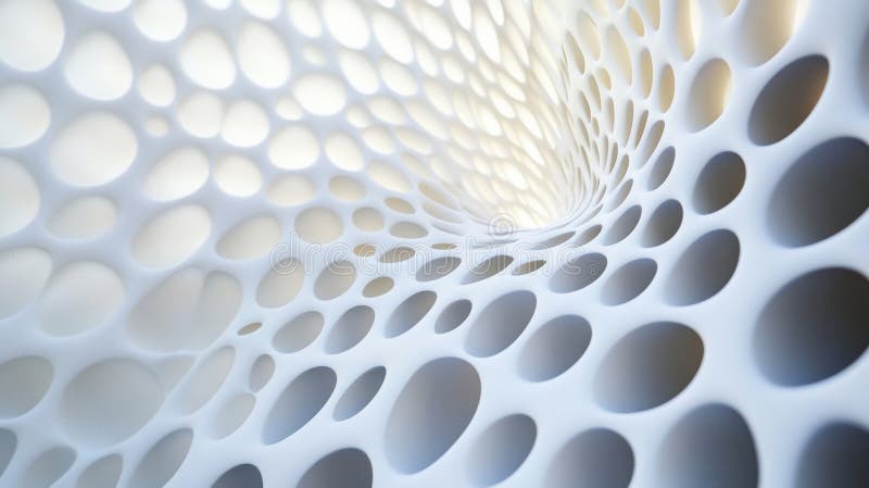 A White Wall with Holes and a Spiral Design Stock Illustration ...