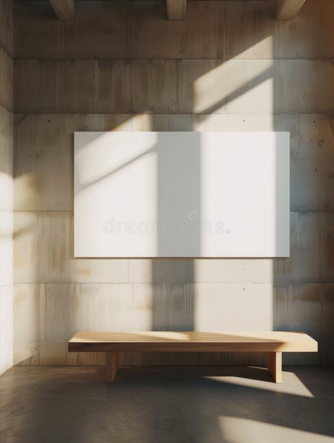 White Wall Large Poster Wooden Bench Front Stock Photos - Free ...