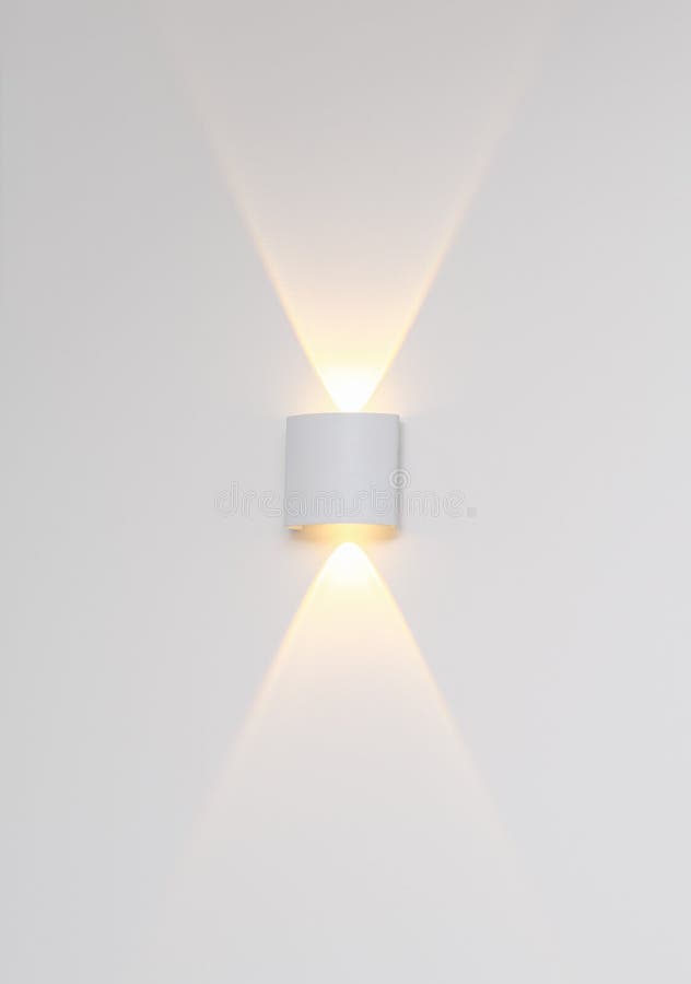 White Wall Light Illuminating Interior. Modern Trendy Minimal Ligthing ...