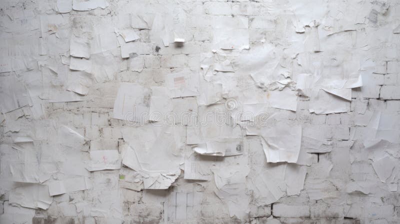 White Wall with a Lot of Paper Pasted. Neural Network AI Generated ...