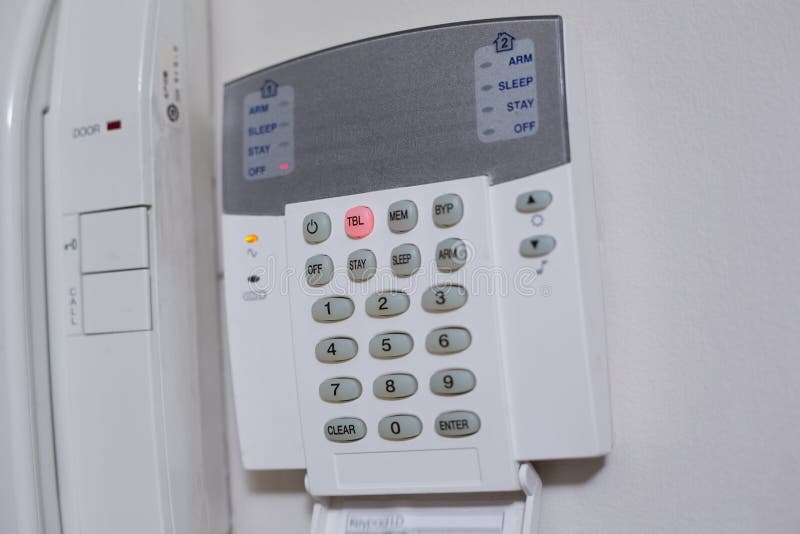 White Wall Mounted Entry Phone System Stock Image - Image of technology ...
