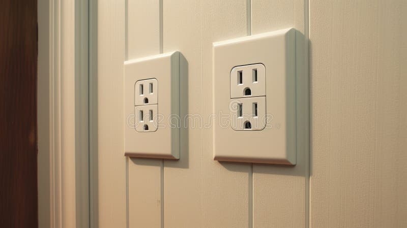 White Wall Mounted Socket Board with Two Electrical Sockets and a ...