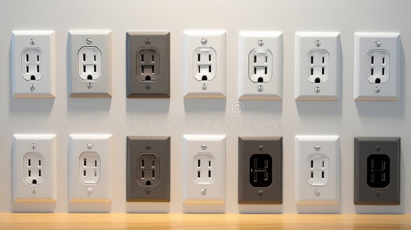 White Wall Mounted Socket Board with Two Electrical Sockets and a ...