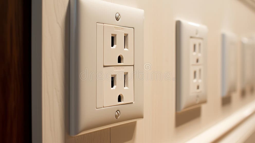 White Wall Mounted Socket Board with Two Electrical Sockets and a ...