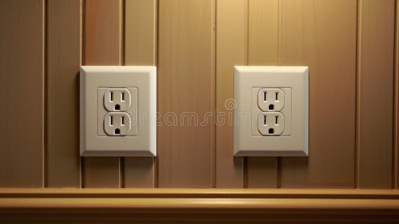 White Wall Mounted Socket Board with Two Electrical Sockets and a ...