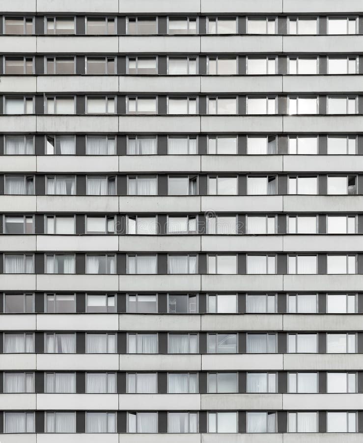 White Wall of an Office Building with Windows in Rows. Background ...