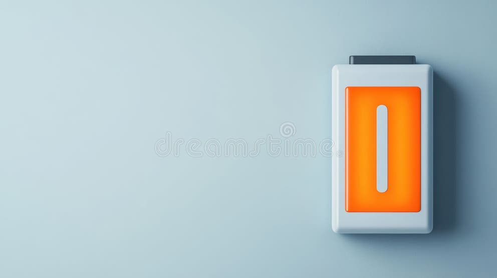 White Wall, Orange Glow, a Simple Illuminated Light Switch in Modern ...