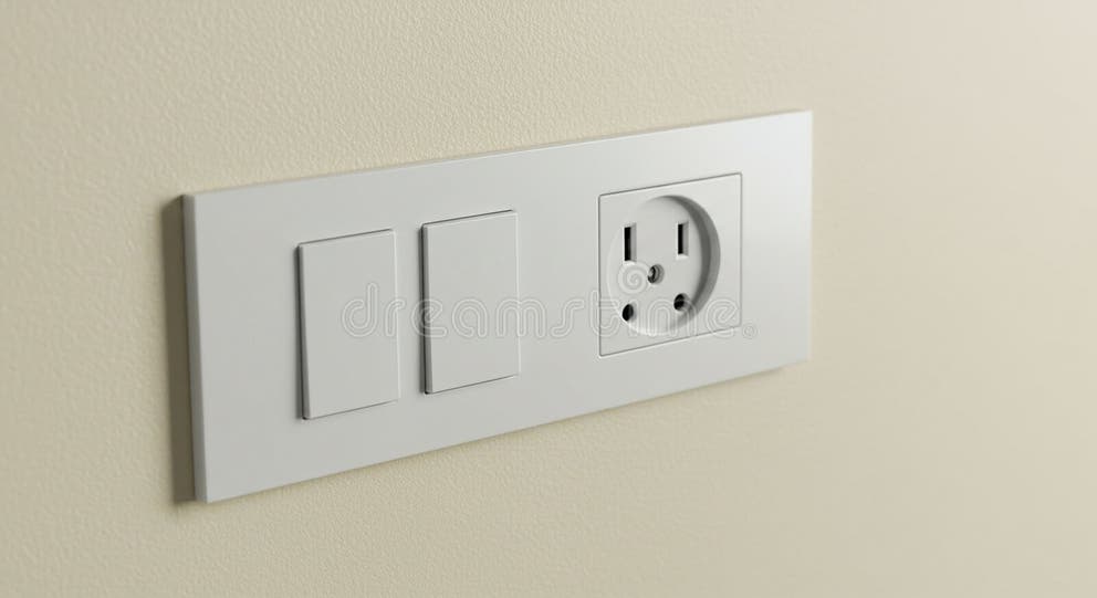 White Wall Panel Features Two Rectangular Light Switches and a Single ...