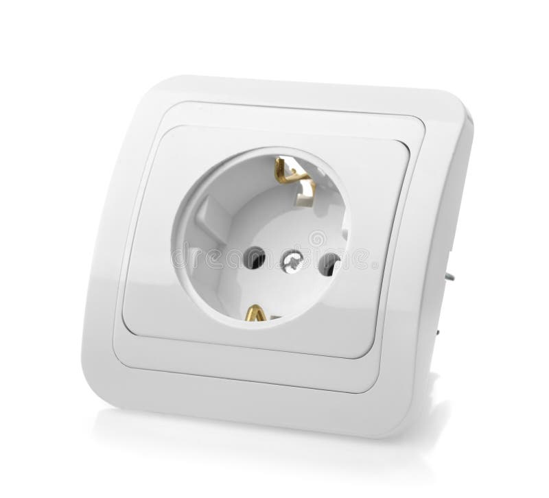 White wall power socket stock photo. Image of euro, inserting - 90522478