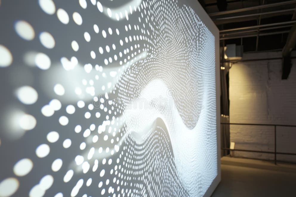 White Wall with Projected Pattern of Light Spots and Waves Stock ...