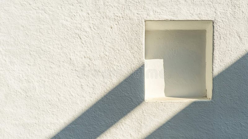 White Wall with Recessed Niche and Diagonal Shadow Stock Illustration ...