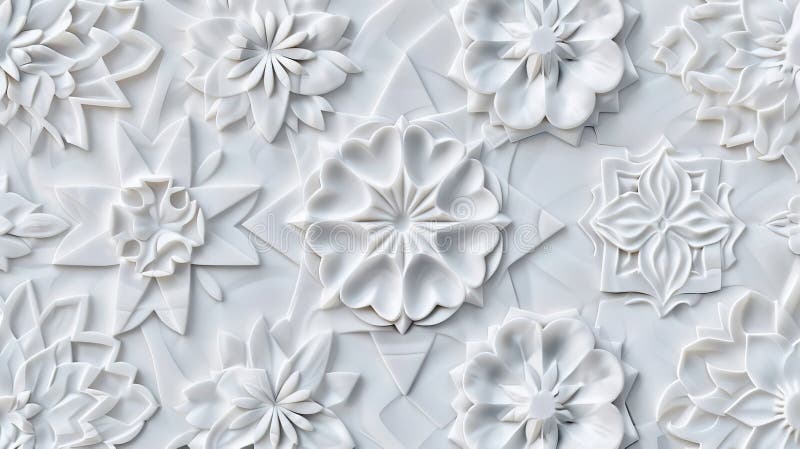 A White Wall with a Repeating Geometric Pattern Stock Illustration ...