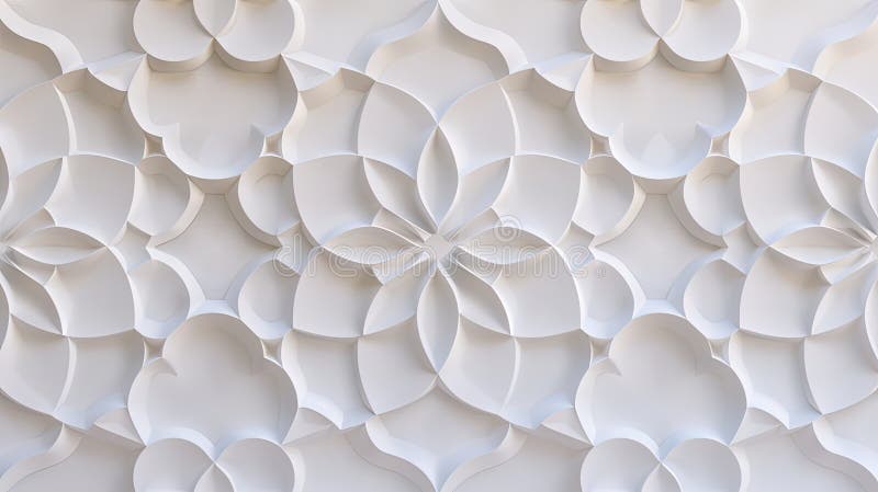 A White Wall with a Repeating Geometric Pattern Stock Illustration ...
