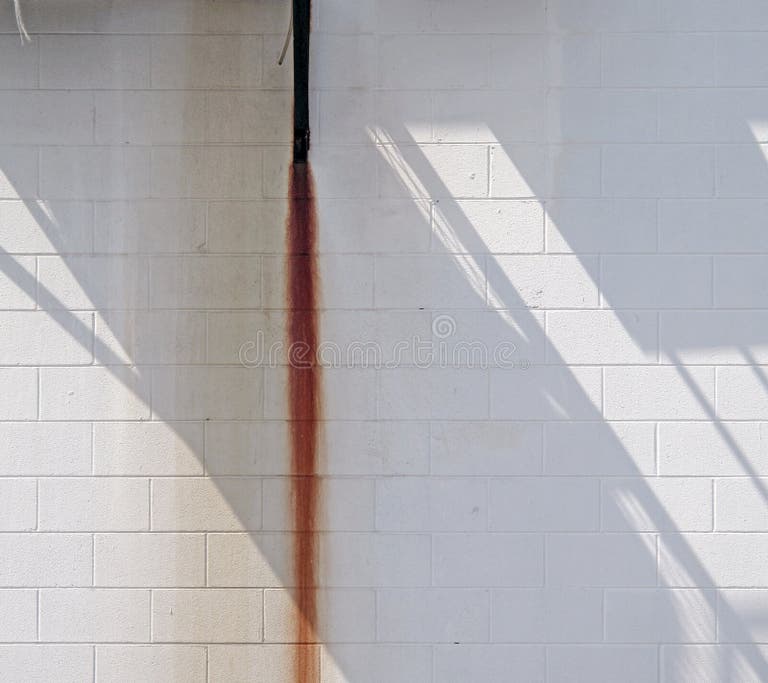 White Wall with Rust Streak and Shadow. Stock Photo - Image of effects ...