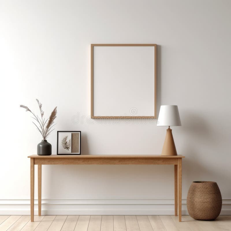 Minimalist Side Table Portrait Picture Frame Stock Illustration ...