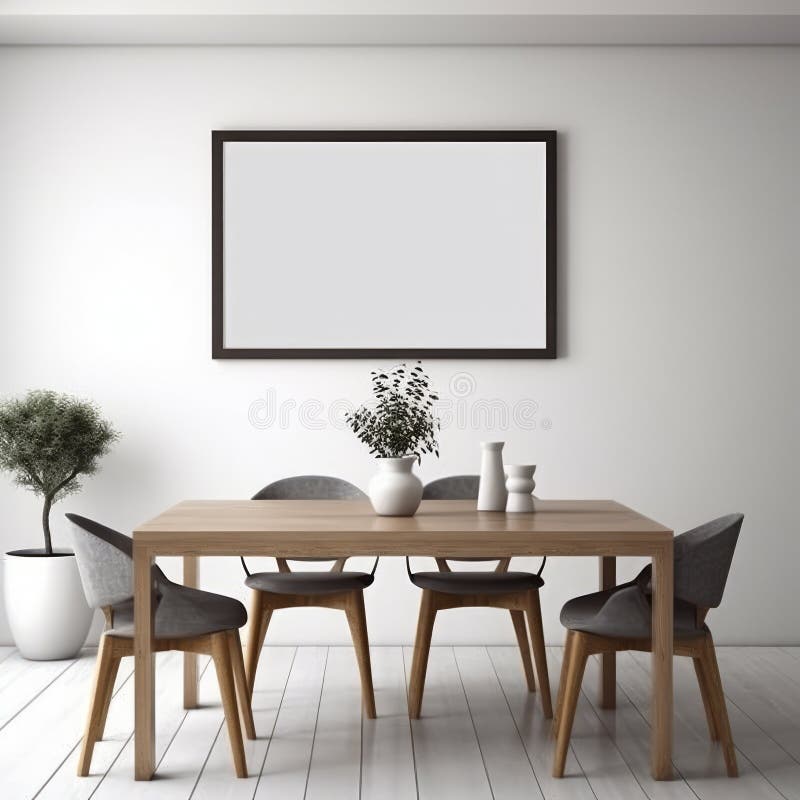 Minimalist Dining Table Portrait Frame Stock Illustration ...