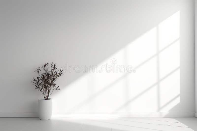 White Wall with Shadow Overlay for Mock Up Art Stock Illustration ...