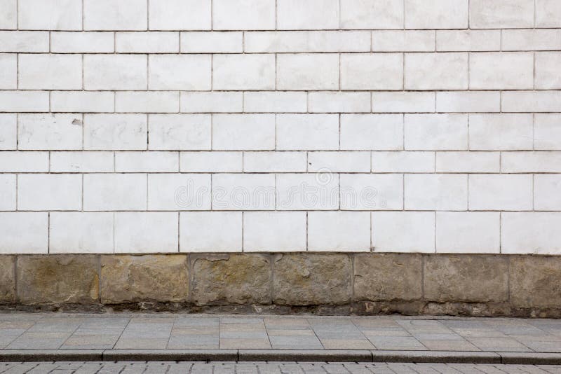 White wall and sidewalk stock image. Image of house - 112740441