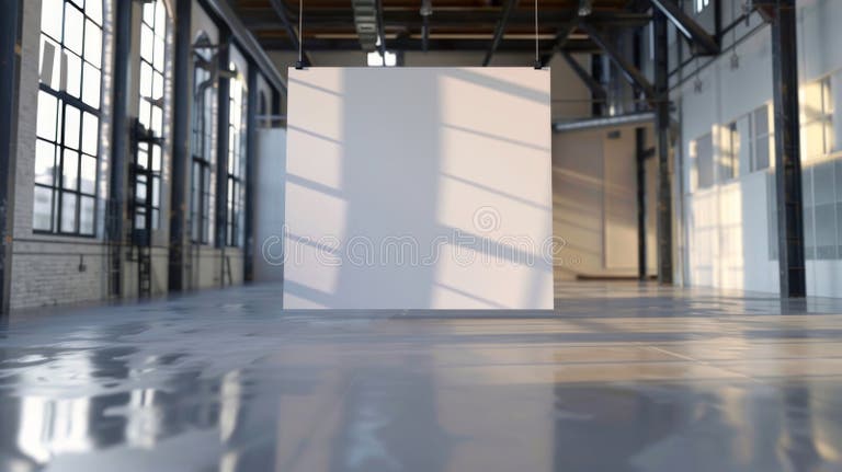 A White Wall with a White Sign Hanging from it Stock Illustration ...