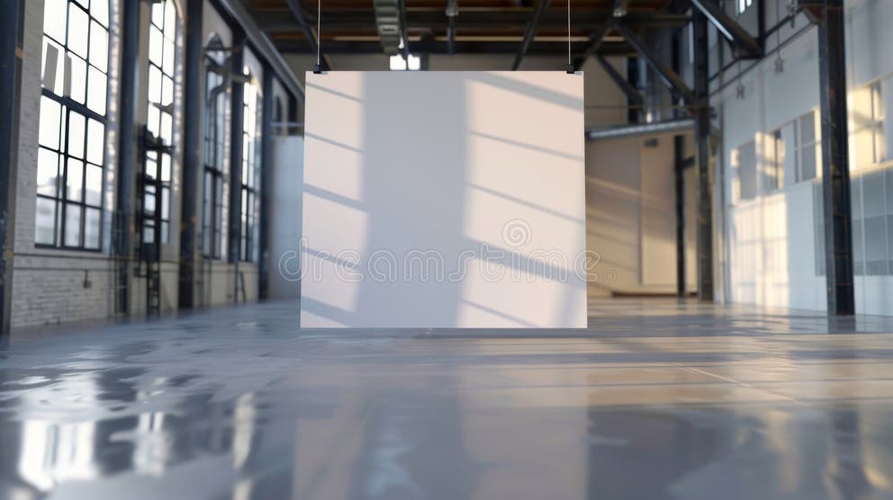 A White Wall with a White Sign Hanging from it Stock Illustration ...