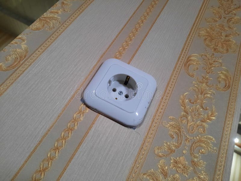 White outlet with 2 holes editorial photo. Image of white - 210848551