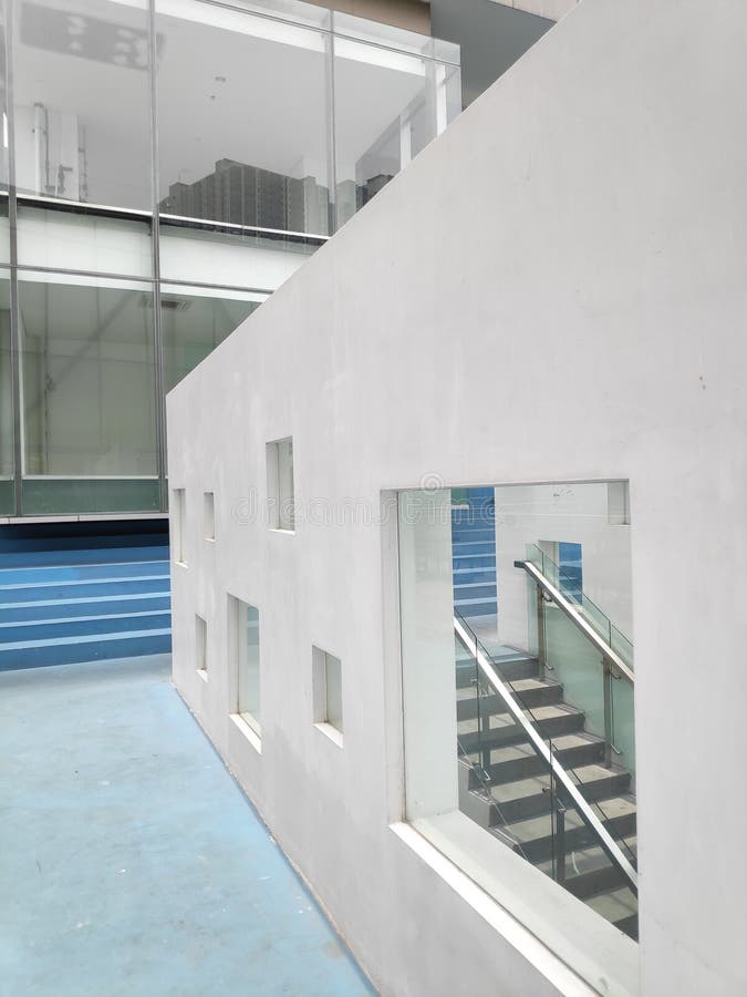 White Wall with Square Fix Glass Editorial Photo - Image of facade ...