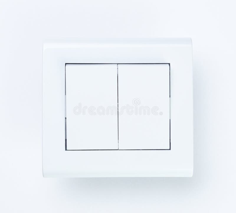 White Wall Two-button Switch on a White Background. Stock Photo - Image ...