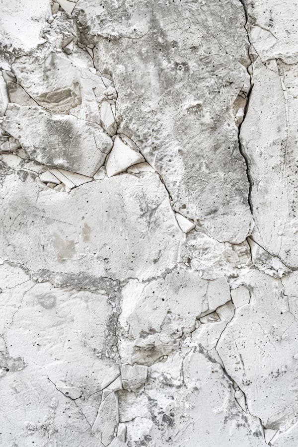 A White Wall with Visible Cracks and Damage. Suitable for Renovation or ...