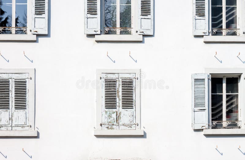 White wall with windows stock photo. Image of light, architecture ...