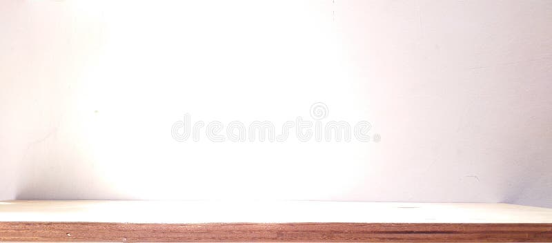 White Wall and Wood Table Empty Space Background Stock Photo - Image of ...