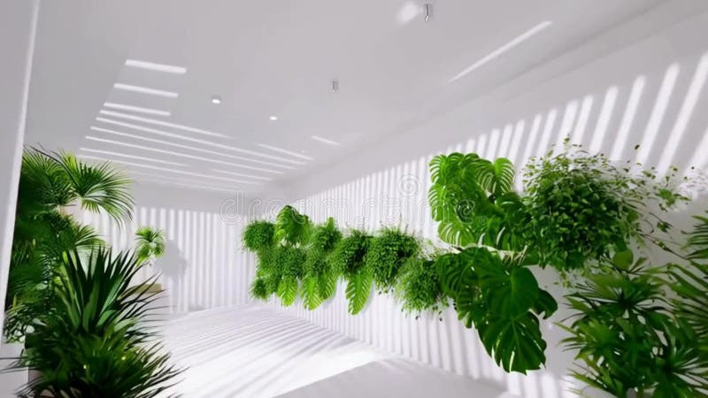 White-walled Empty Room Transformed with Mid-century Modern Virtual ...