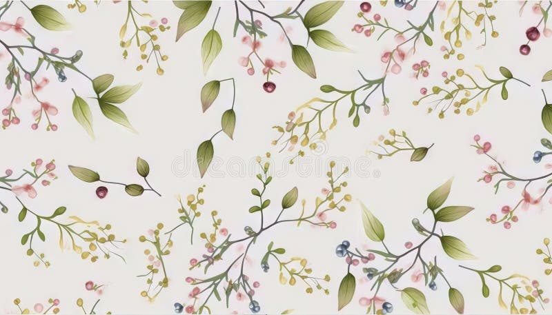 A White Wallpaper with a Floral Design on it S Side Stock Illustration ...