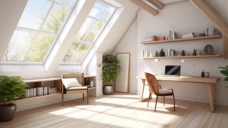 White Walls with Desk and Sunlight Rays Streaming through Windows, Home ...