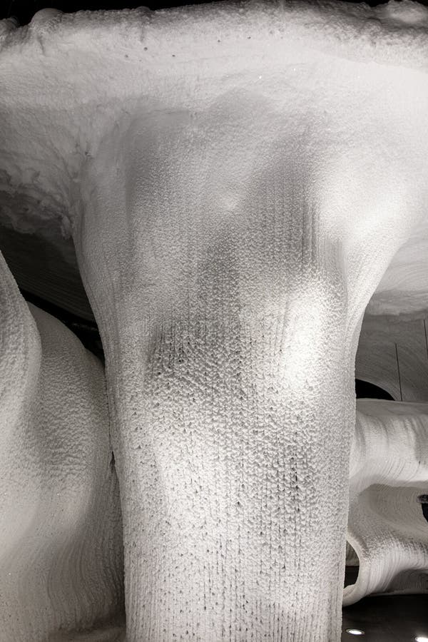 White Walls of Ice and Snow in a Cave Stock Image - Image of cave ...