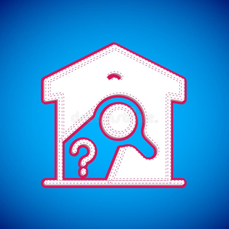 White Warehouse Check Icon Isolated on Blue Background. Vector Stock ...