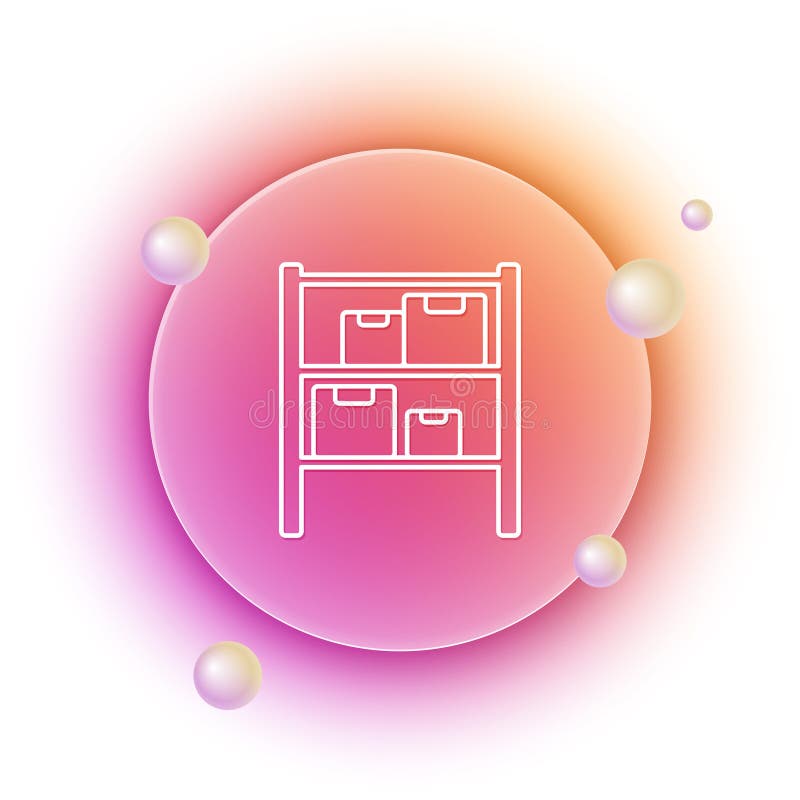 White Warehouse Icon Isolated on White Background. Orange and Pink ...