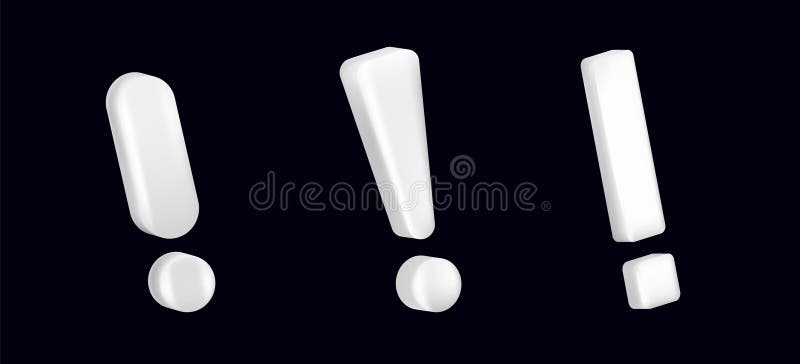 White Warning Exclamation Mark. Icon of Hazard. White Alert Signal ...